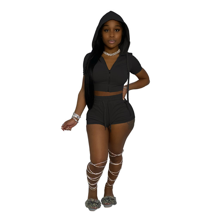 Two Piece Half Top Hooded Short Set – IBCAME Marketing Empowerment